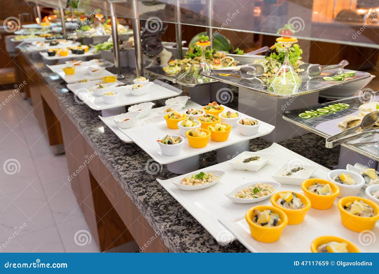 Buffet is a Portioned Salads on Table Stock Image - Image of brunch ...