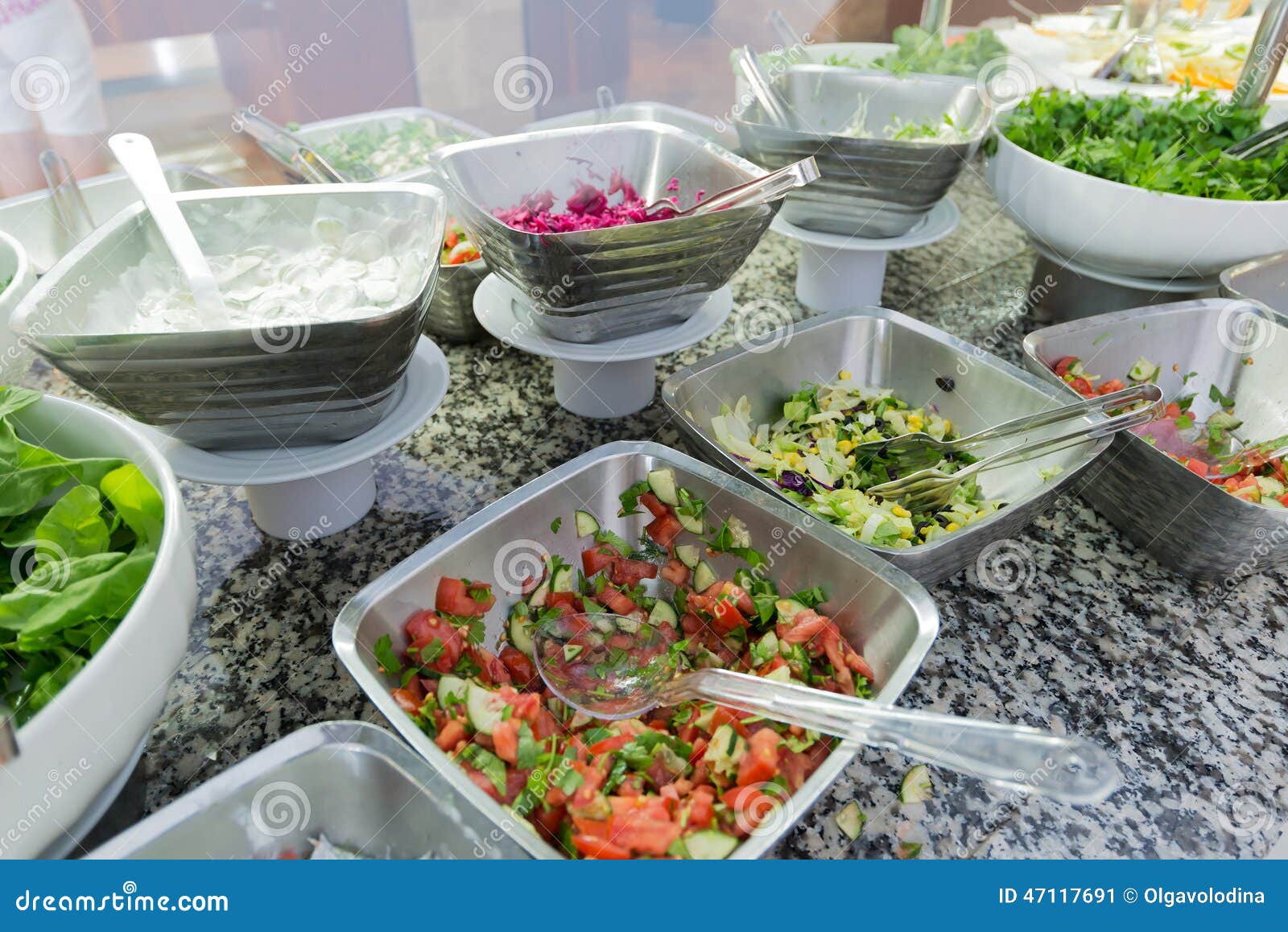 Buffet is a Portioned Salads on Table Stock Image - Image of banquet ...