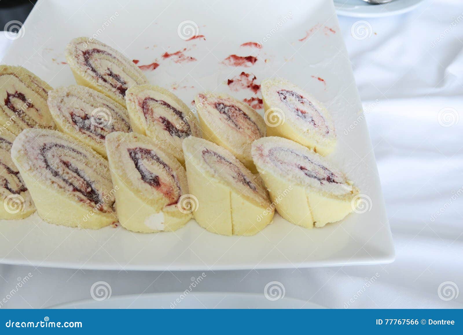 Buffet Reception, Swiss Rolls Stock Photo - Image of swiss, cake: 77767566