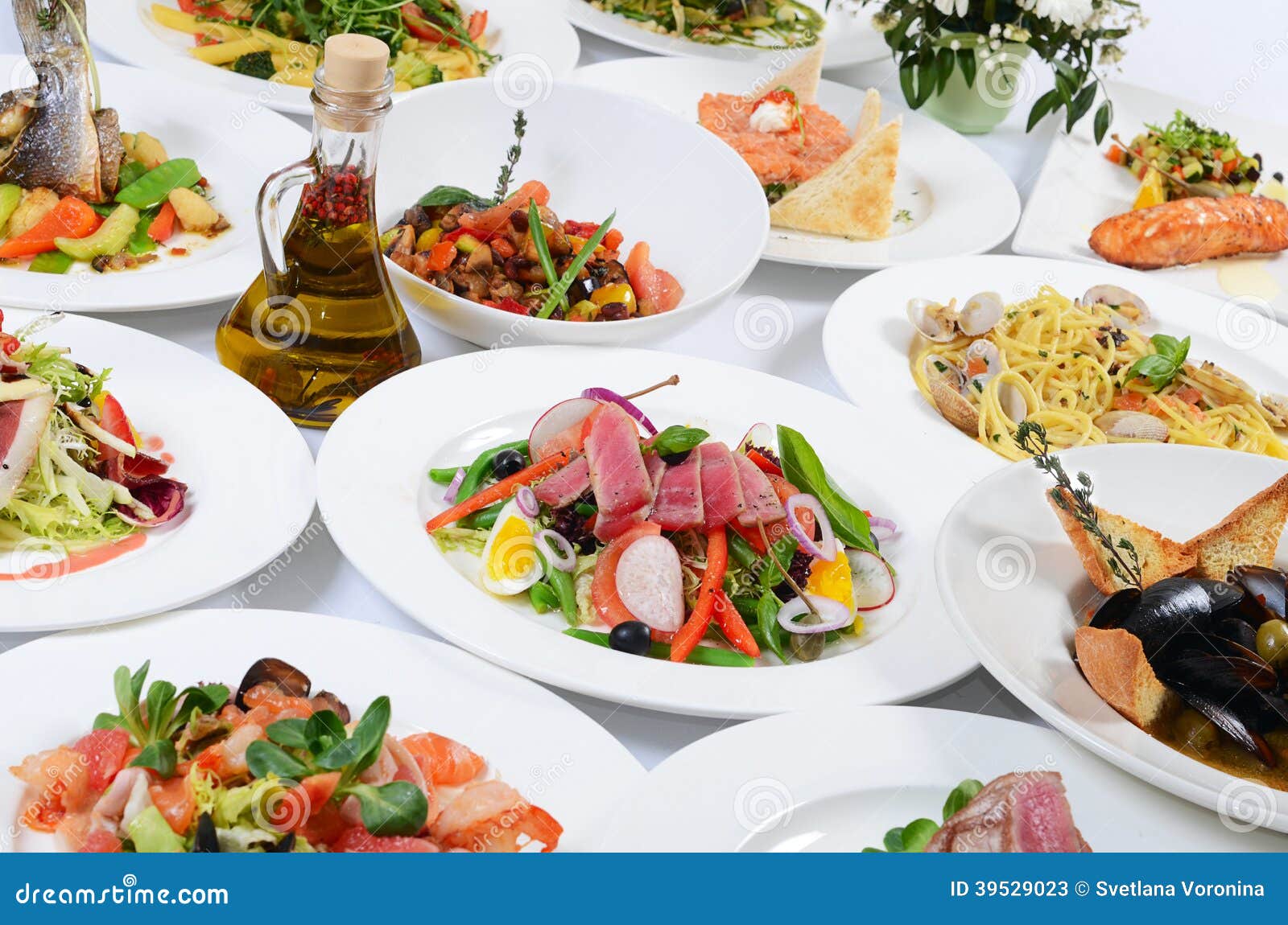 The Buffet in the Restaurant with Different Meals Stock Image - Image ...