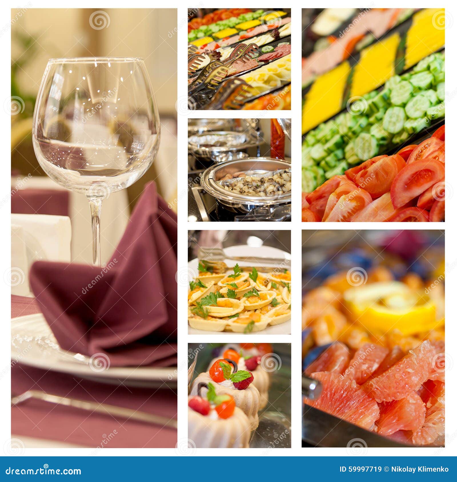 Buffet Set Food Photo Menu Collage Stock Image - Image of choice, list ...