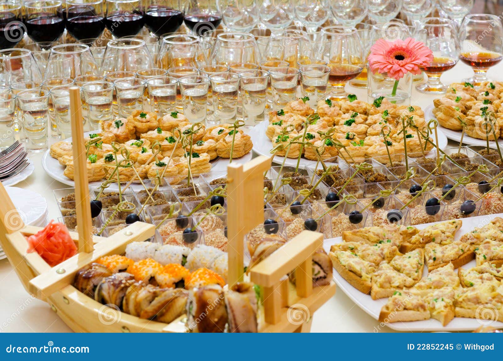 Buffet table stock image. Image of drink, plastic, delicacy - 22852245