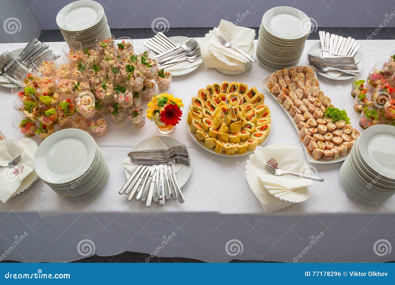 Buffet table corporate stock photo. Image of buffet, christmas - 77178296