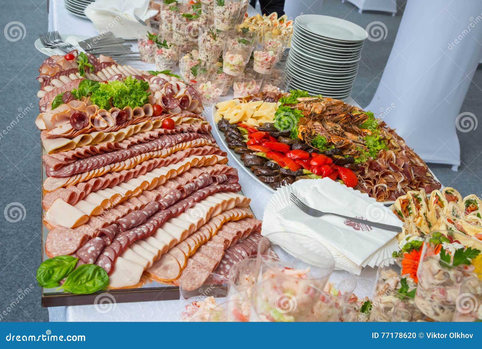 Buffet table corporate stock photo. Image of arrangement - 77178620