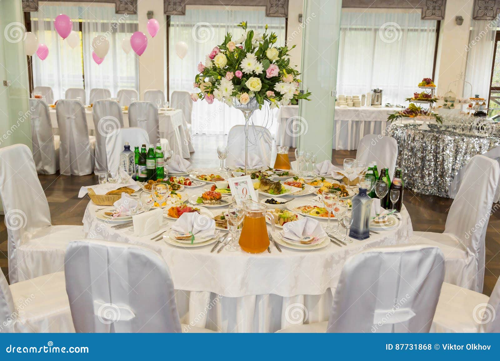 Buffet table corporate stock photo. Image of event, background - 87731868