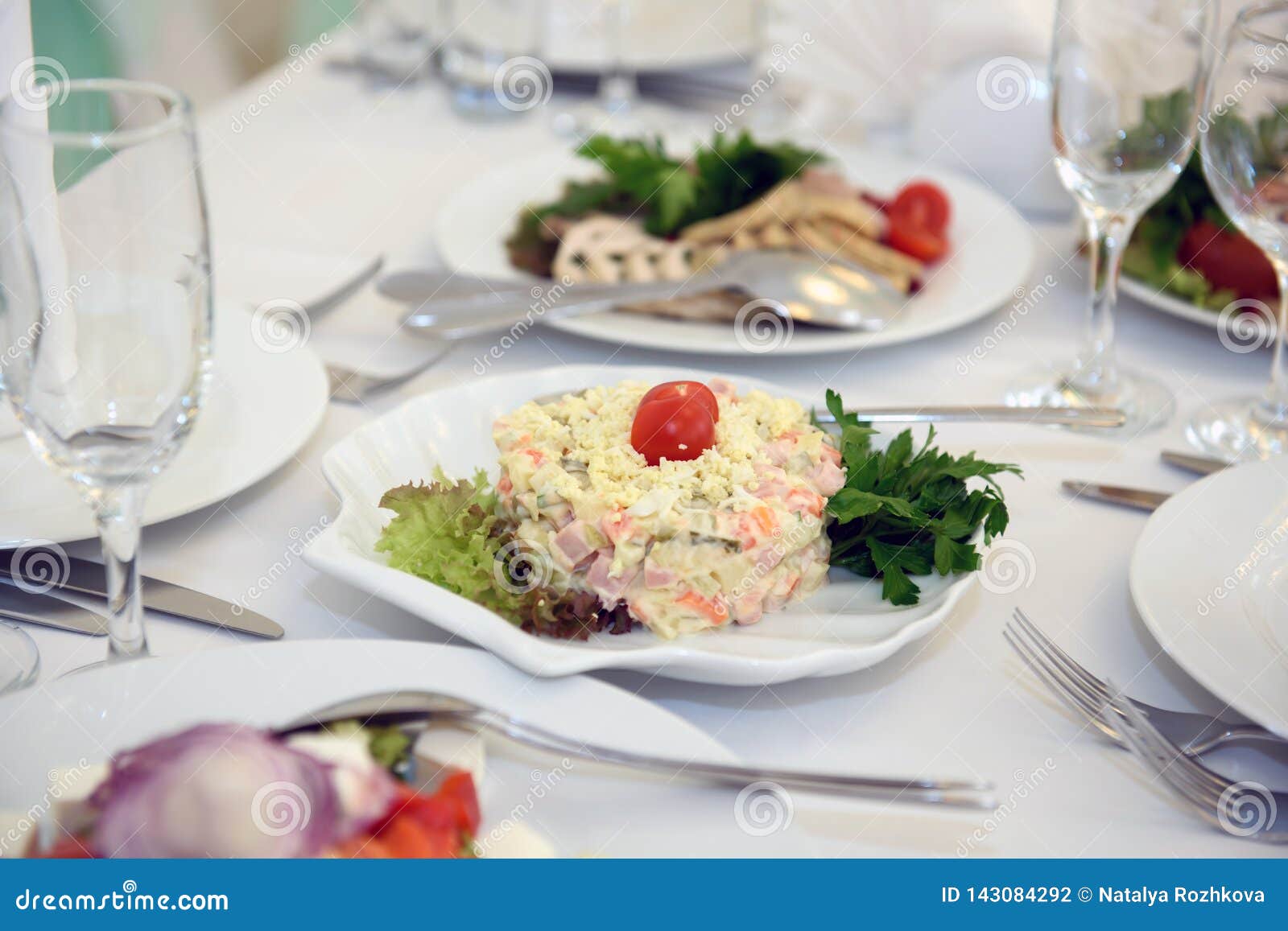 Buffet table with food stock photo. Image of event, buffet - 143084292