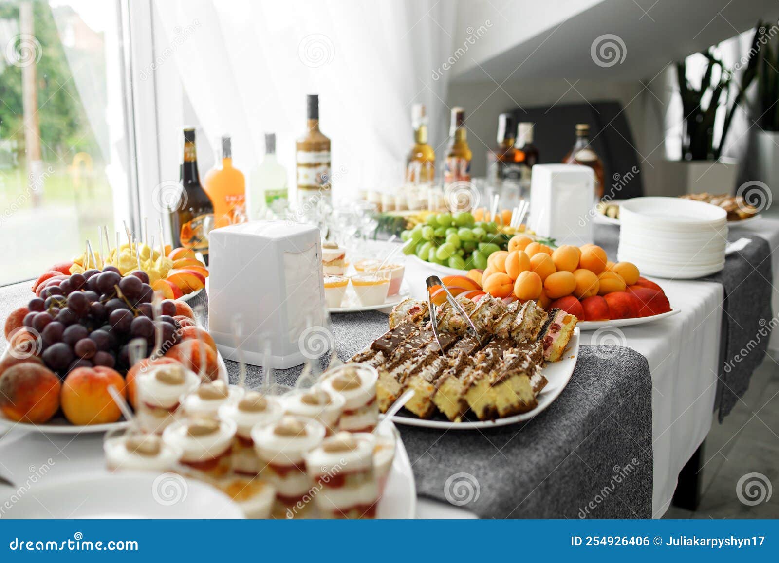 Buffet table. stock photo. Image of dining, decoration - 254926406