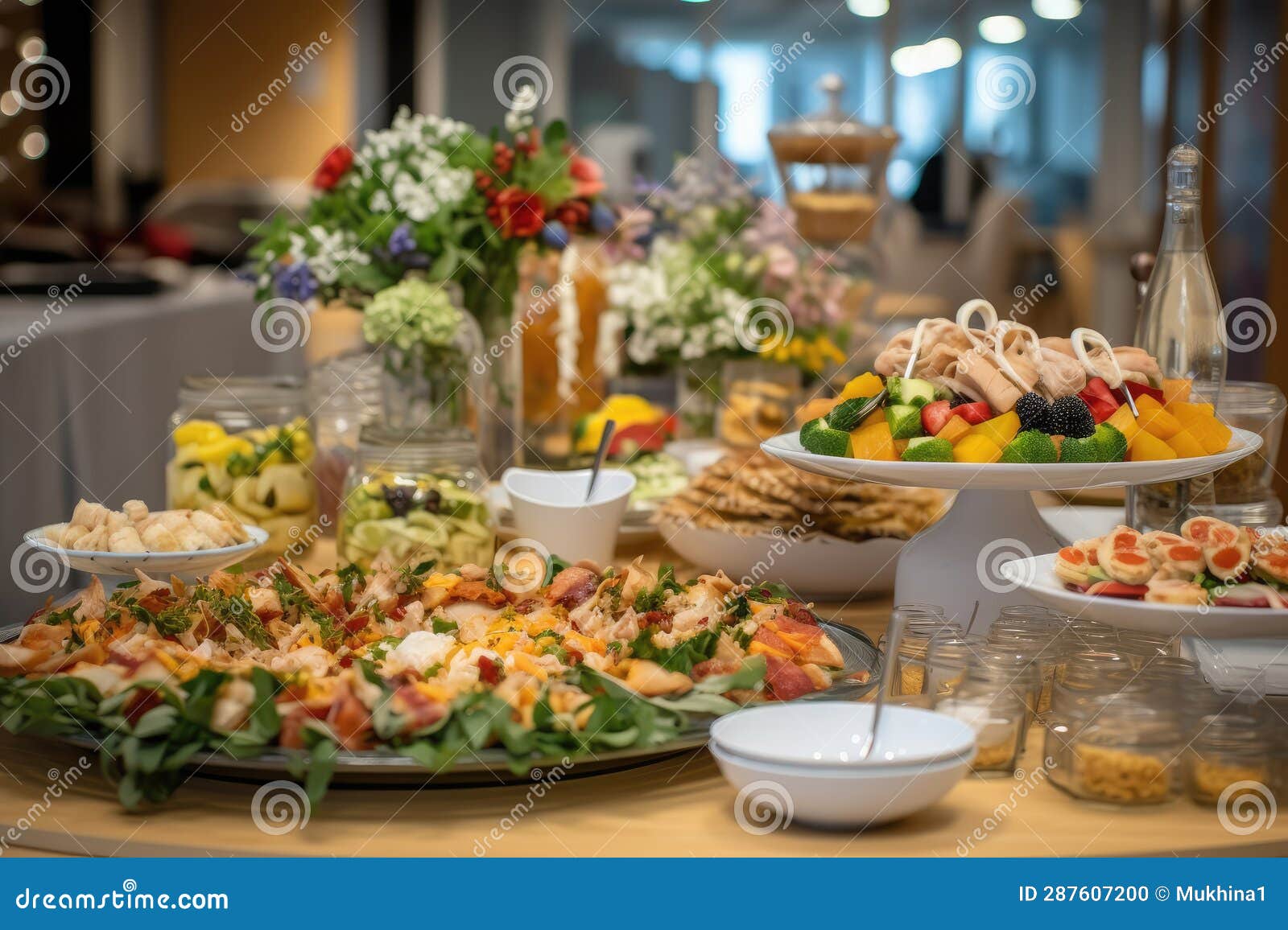 Buffet Table. Generative AI Technology Stock Illustration ...