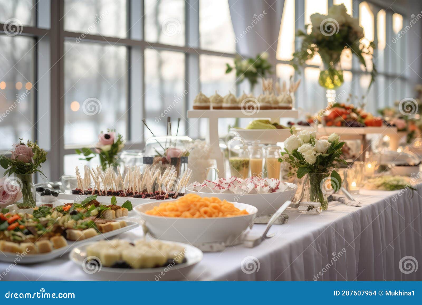 Buffet Table. Generative AI Technology Stock Illustration ...