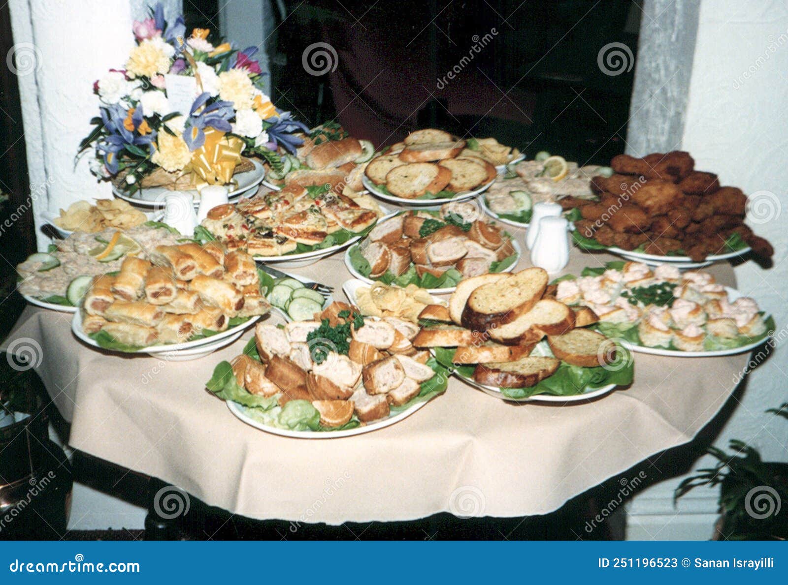 Buffet Table with Platters of Savoury Appetizers Stock Image - Image of ...