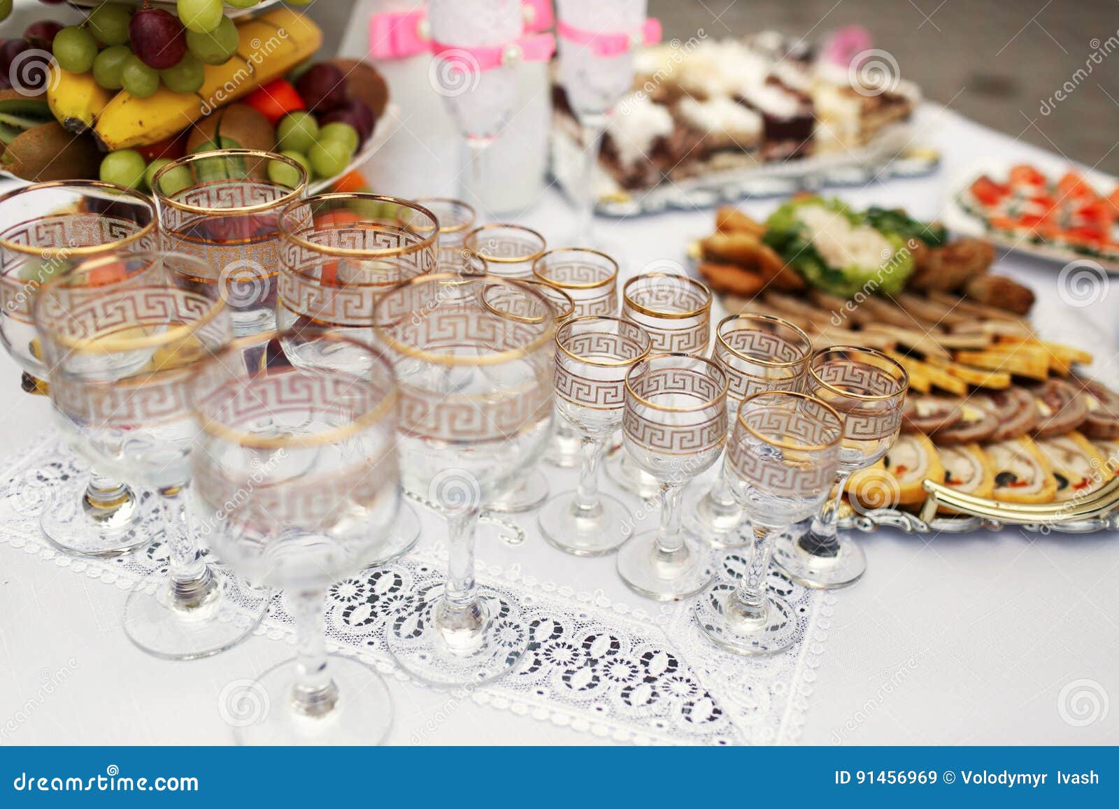 The Buffet Table with Snacks and Alcohol are Near House Stock Image ...