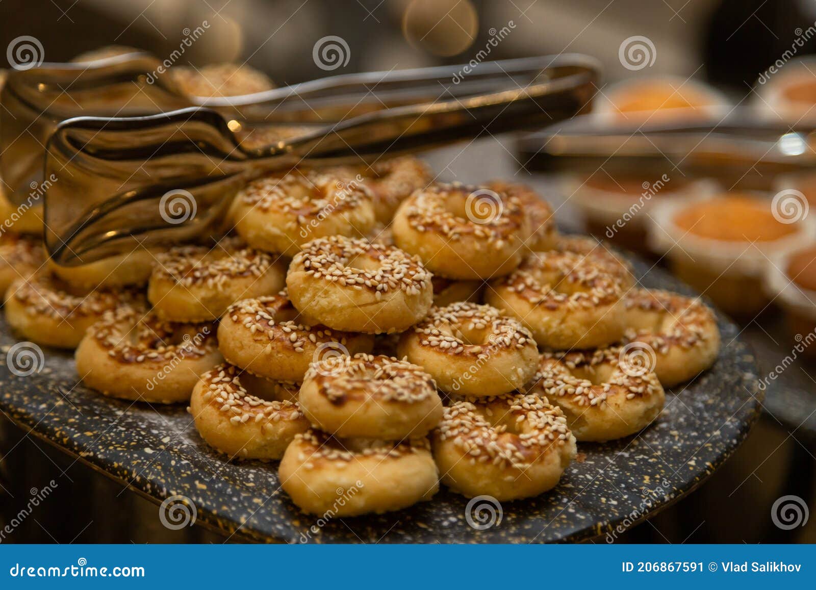 Buffet Table with Various Cookies and Biscuits, Tarts and Cakes Stock ...