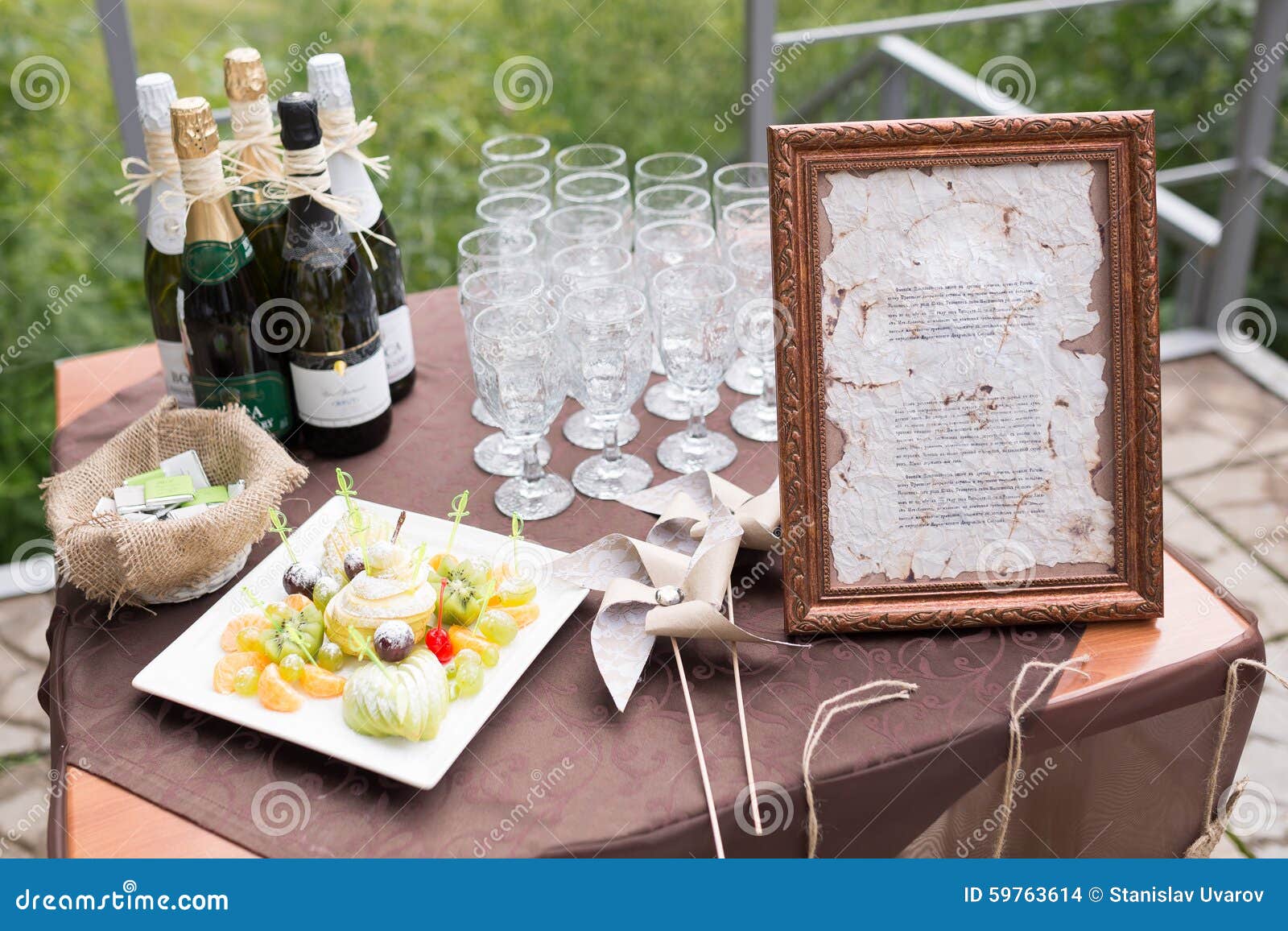 Buffet Table in Vintage Style Stock Photo - Image of guests, decoration ...