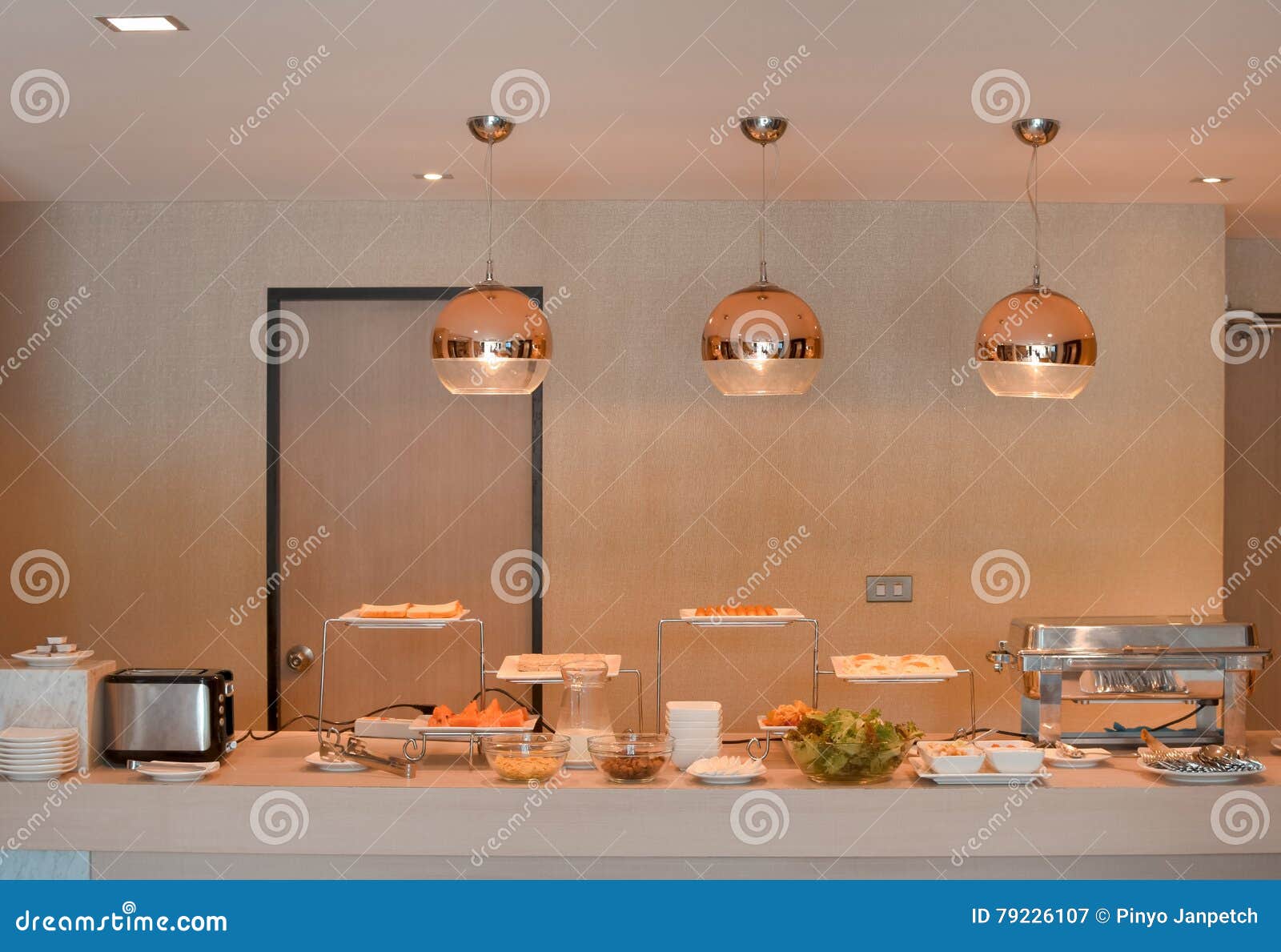Buffet Table for Waiting for Guests. Stock Image - Image of banquet ...