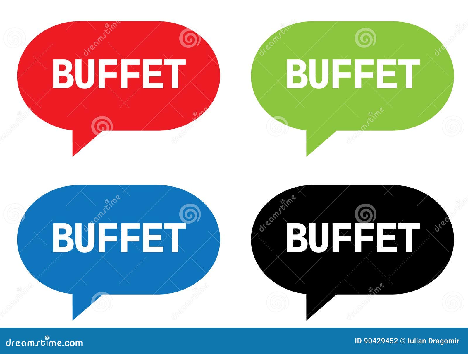 BUFFET Text, on Rectangle Speech Bubble Sign. Stock Illustration ...