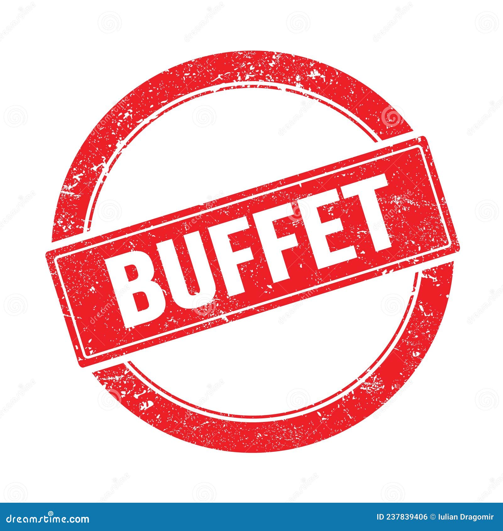 BUFFET Text on Red Grungy Round Stamp Stock Illustration - Illustration ...