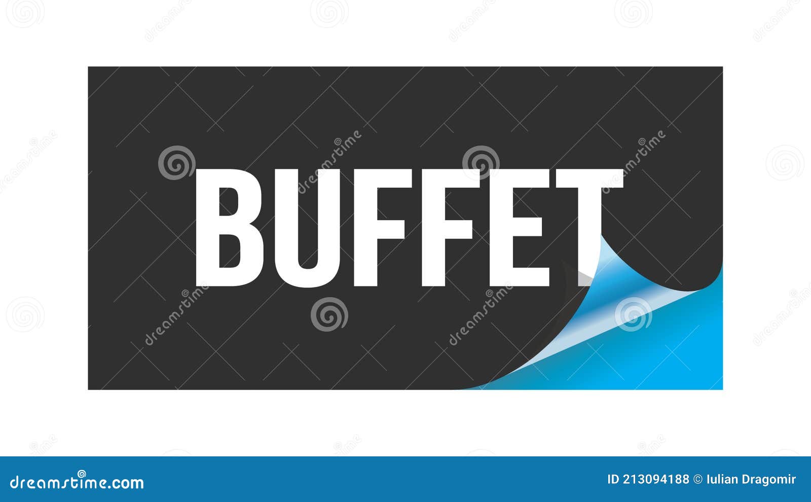 BUFFET Text Written on Black Blue Sticker Stock Illustration ...