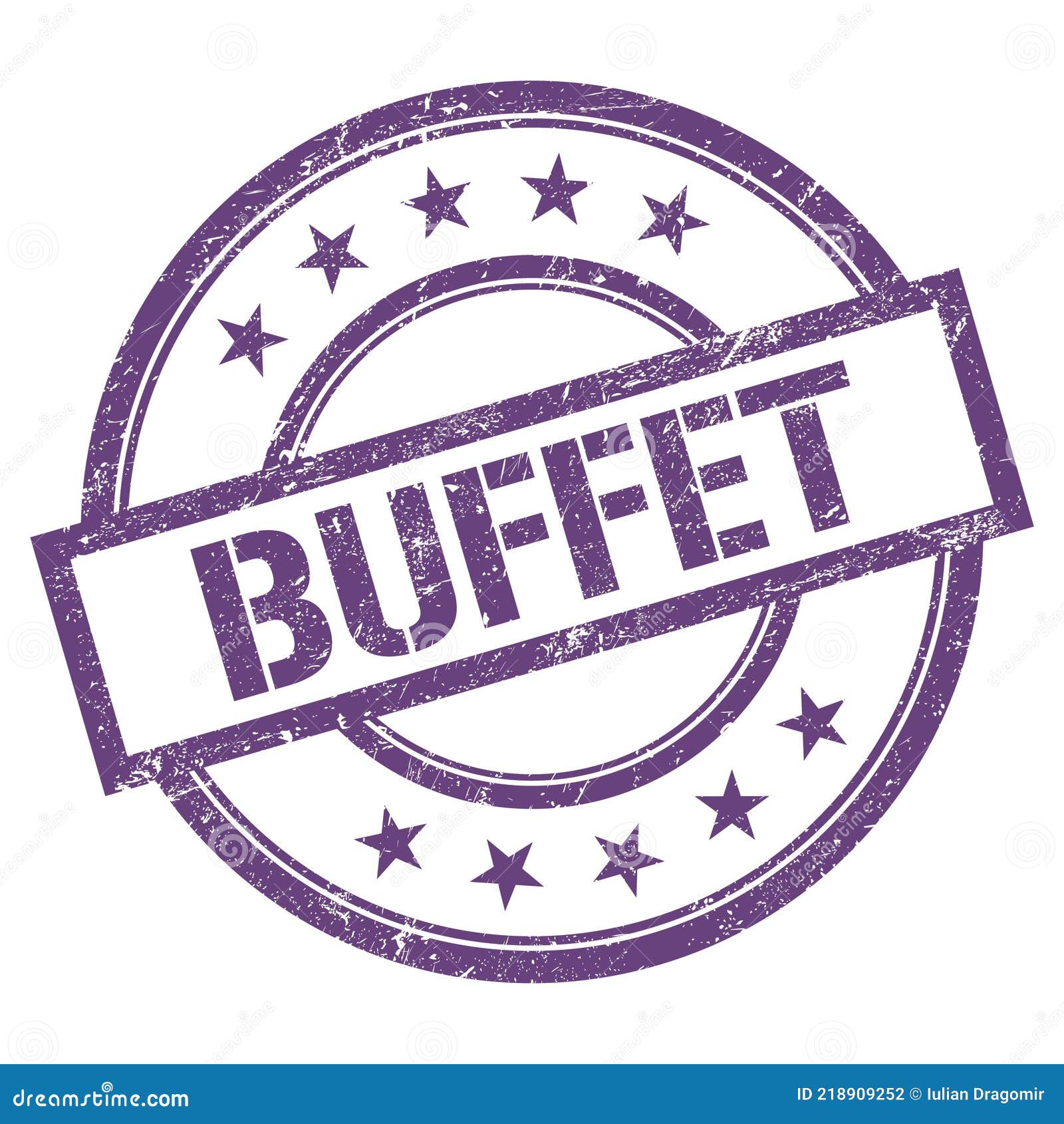BUFFET Text Written on Purple Violet Vintage Stamp Stock Illustration ...