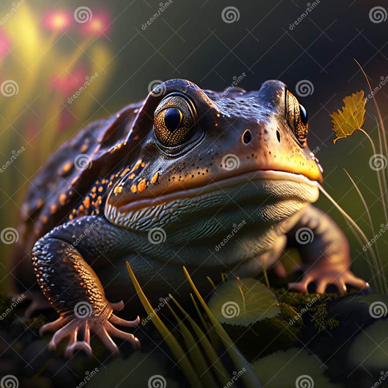 Bufo Bufo, Also Known As the Common Toad. AI Generated Stock ...