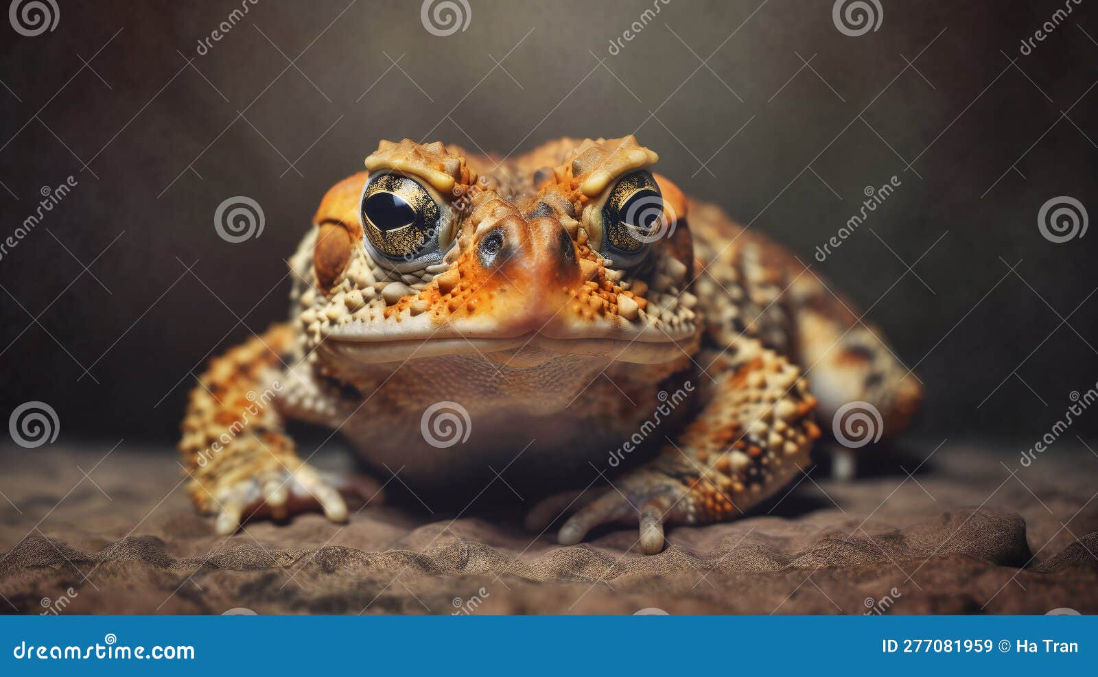 Common Toad Bufo In Top View Sitting On The Ground Vector Illustration ...