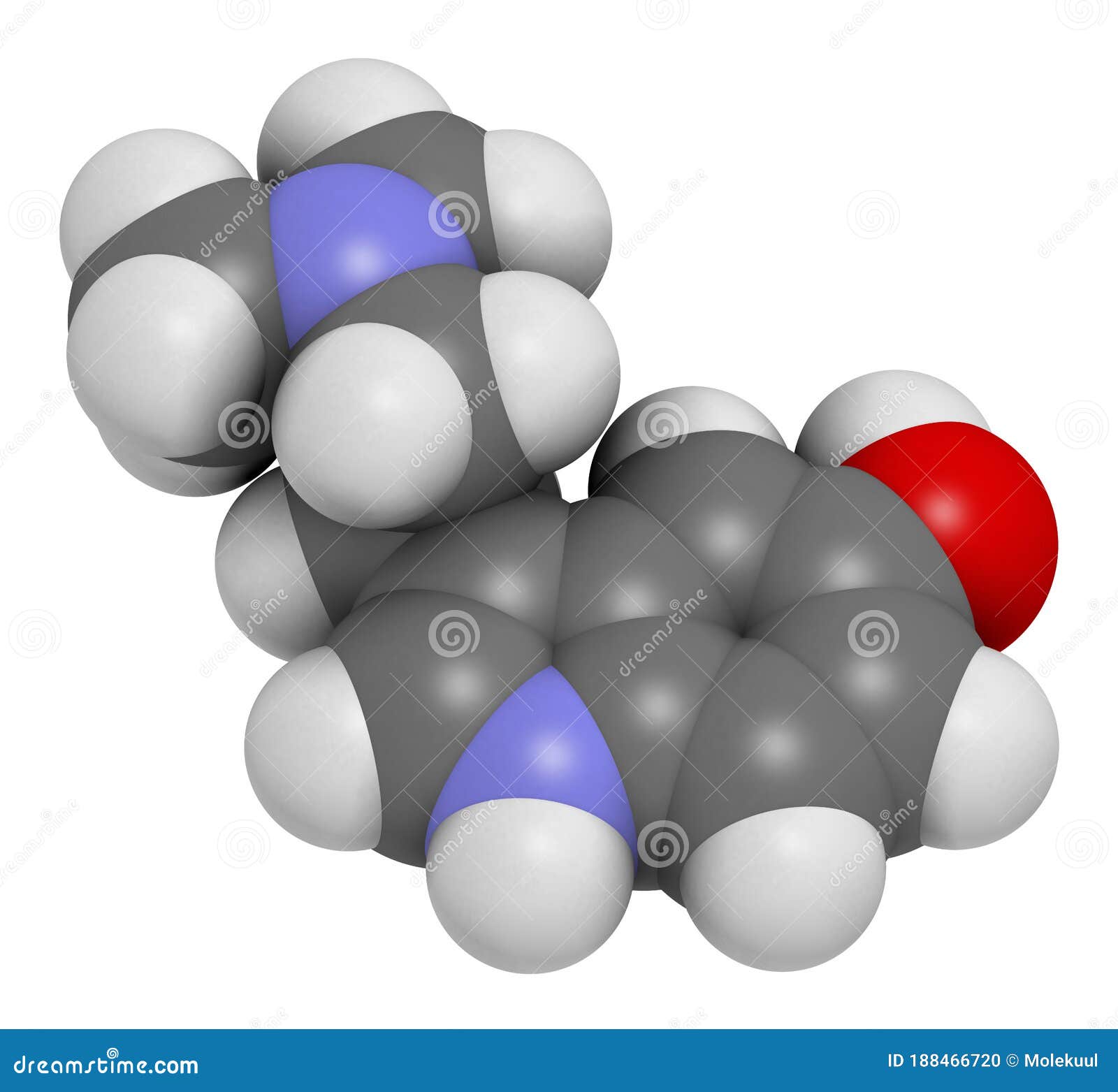 Bufotenin Molecule. Tryptamine Present in Several Psychedelic Toads. 3D ...