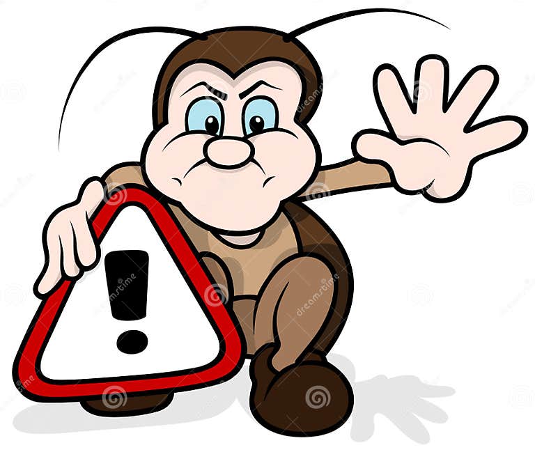 Bug and Alert Sign stock vector. Illustration of clipart - 78282310