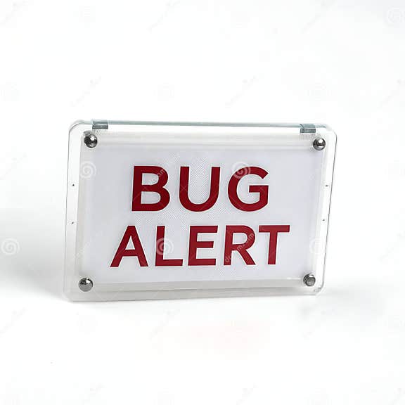 Bug Alert on White Background Stock Illustration - Illustration of ...