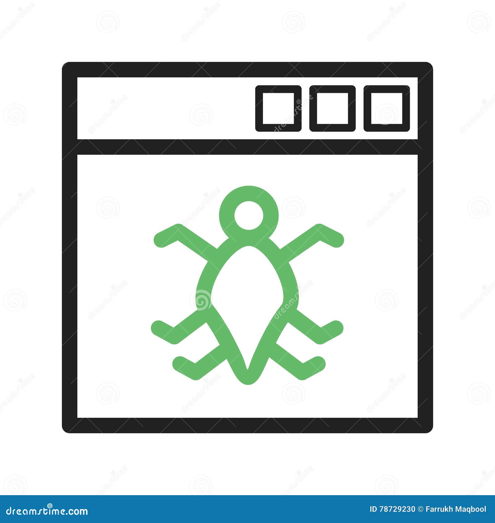 Bug in Application stock vector. Illustration of program - 78729230