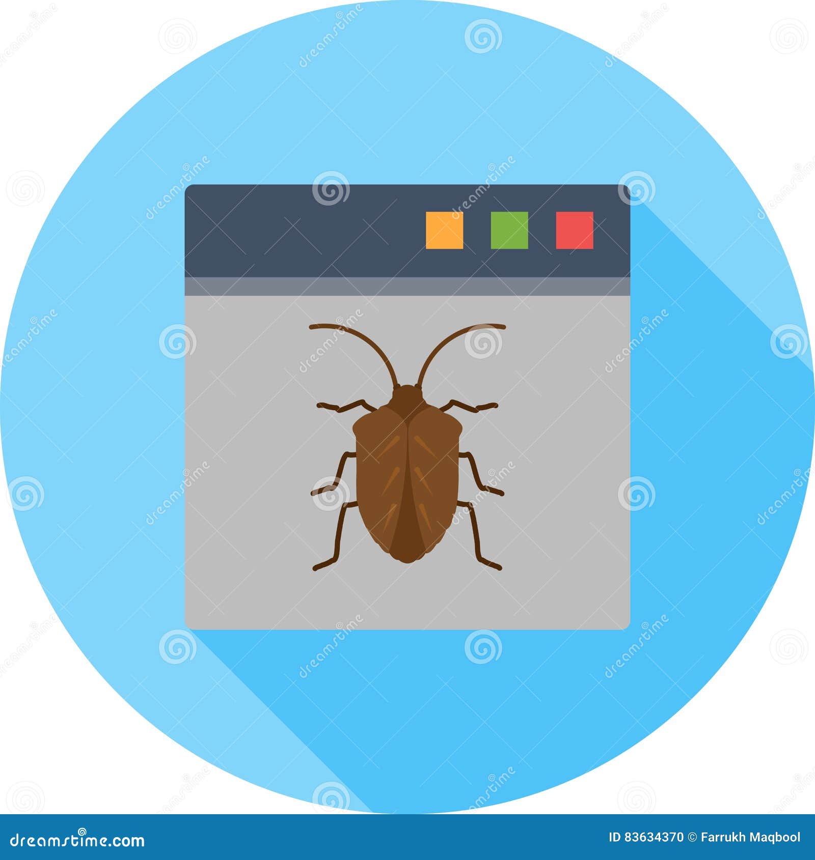 Bug in Application stock vector. Illustration of vector - 83634370