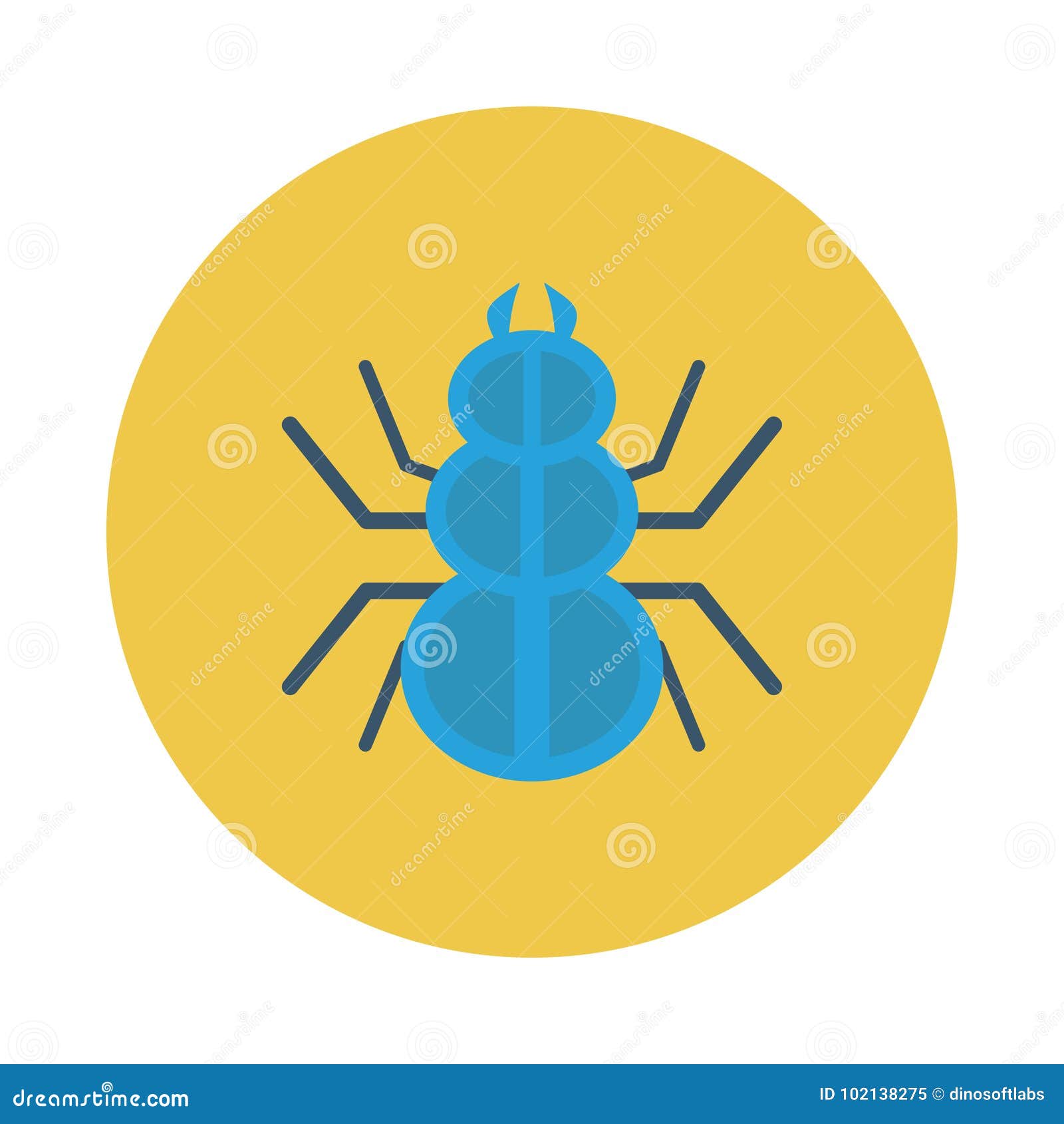 Bug stock vector. Illustration of database, bugfixing - 102138275
