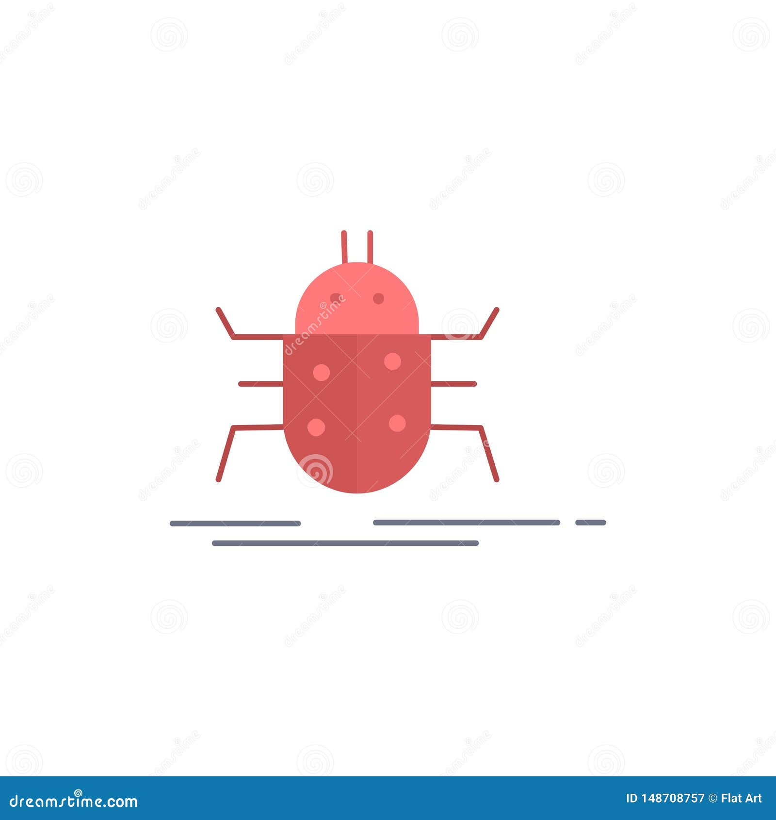 Bug, Bugs, Insect, Testing, Virus Flat Color Icon Vector Stock Vector ...