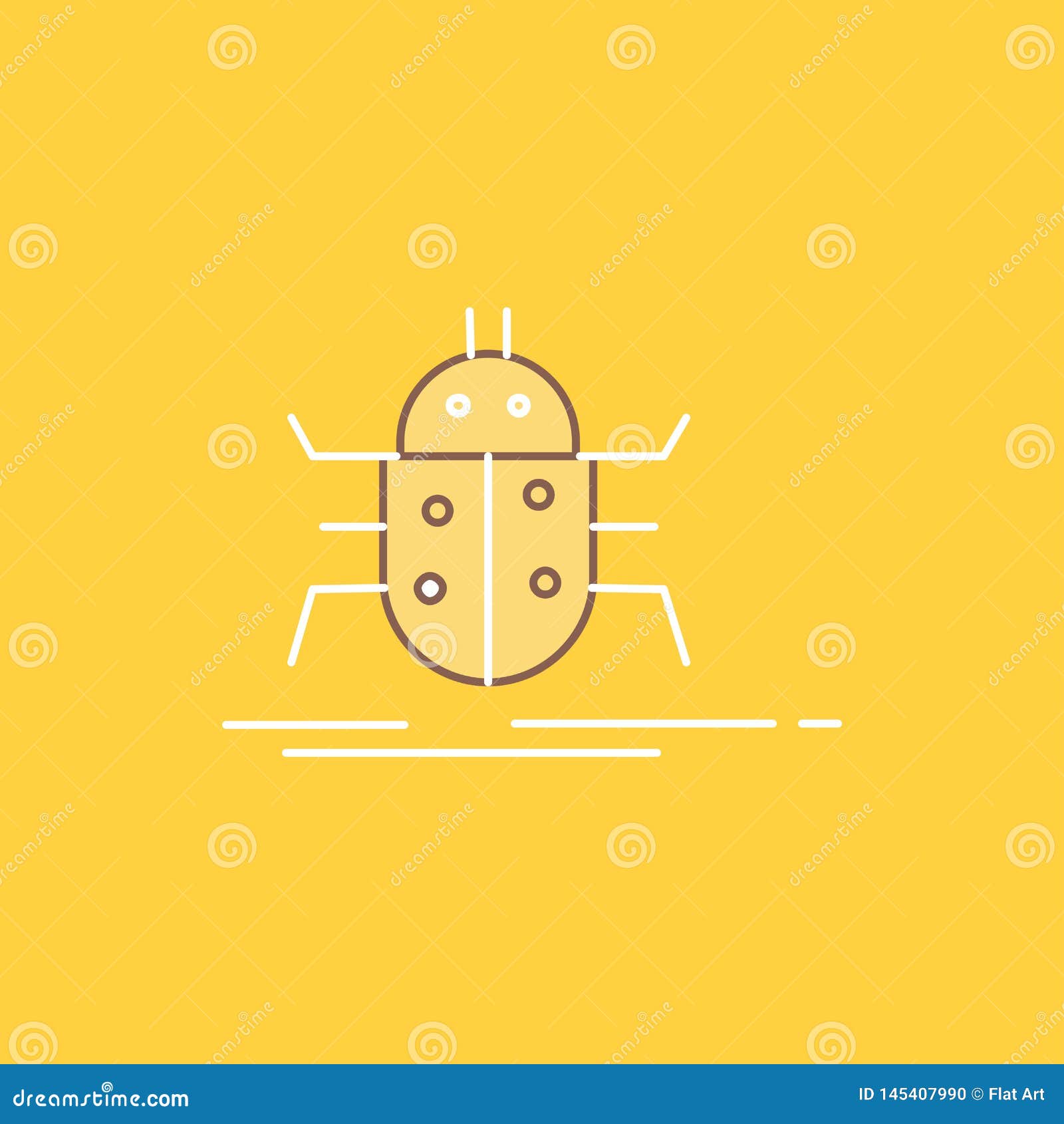 Bug, Bugs, Insect, Testing, Virus Flat Line Filled Icon. Beautiful Logo ...