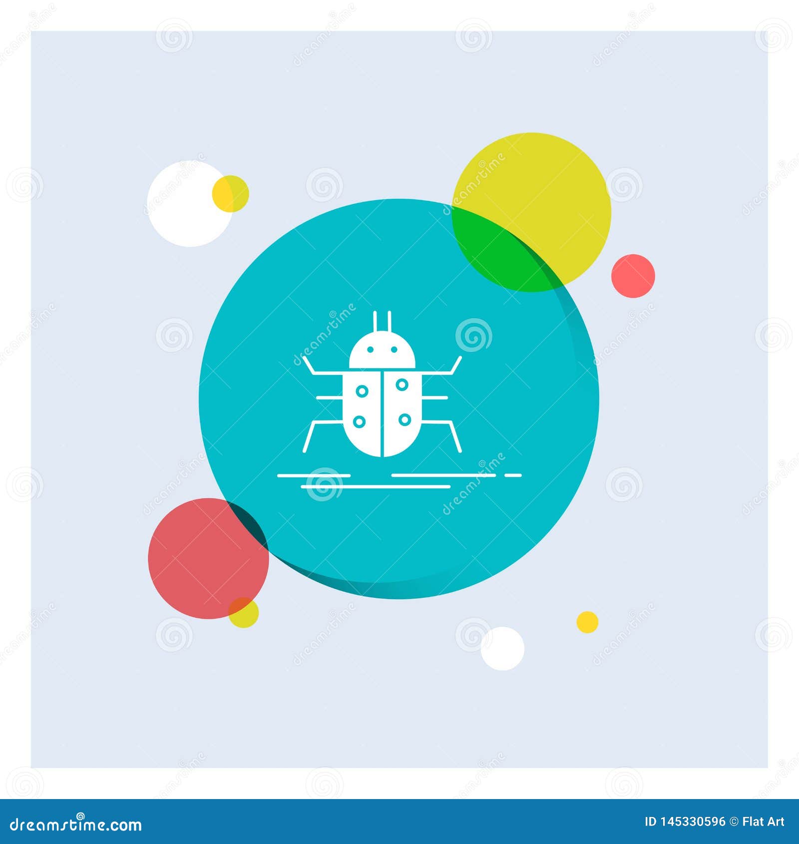 Bug, Bugs, Insect, Testing, Virus White Glyph Icon Colorful Circle ...