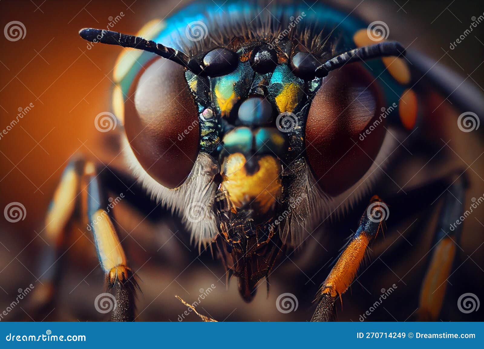 Bug Close Up of an Insects Face,generative Ai Stock Illustration ...