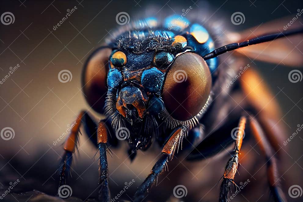 Bug Close Up of an Insects Face,generative Ai Stock Illustration ...