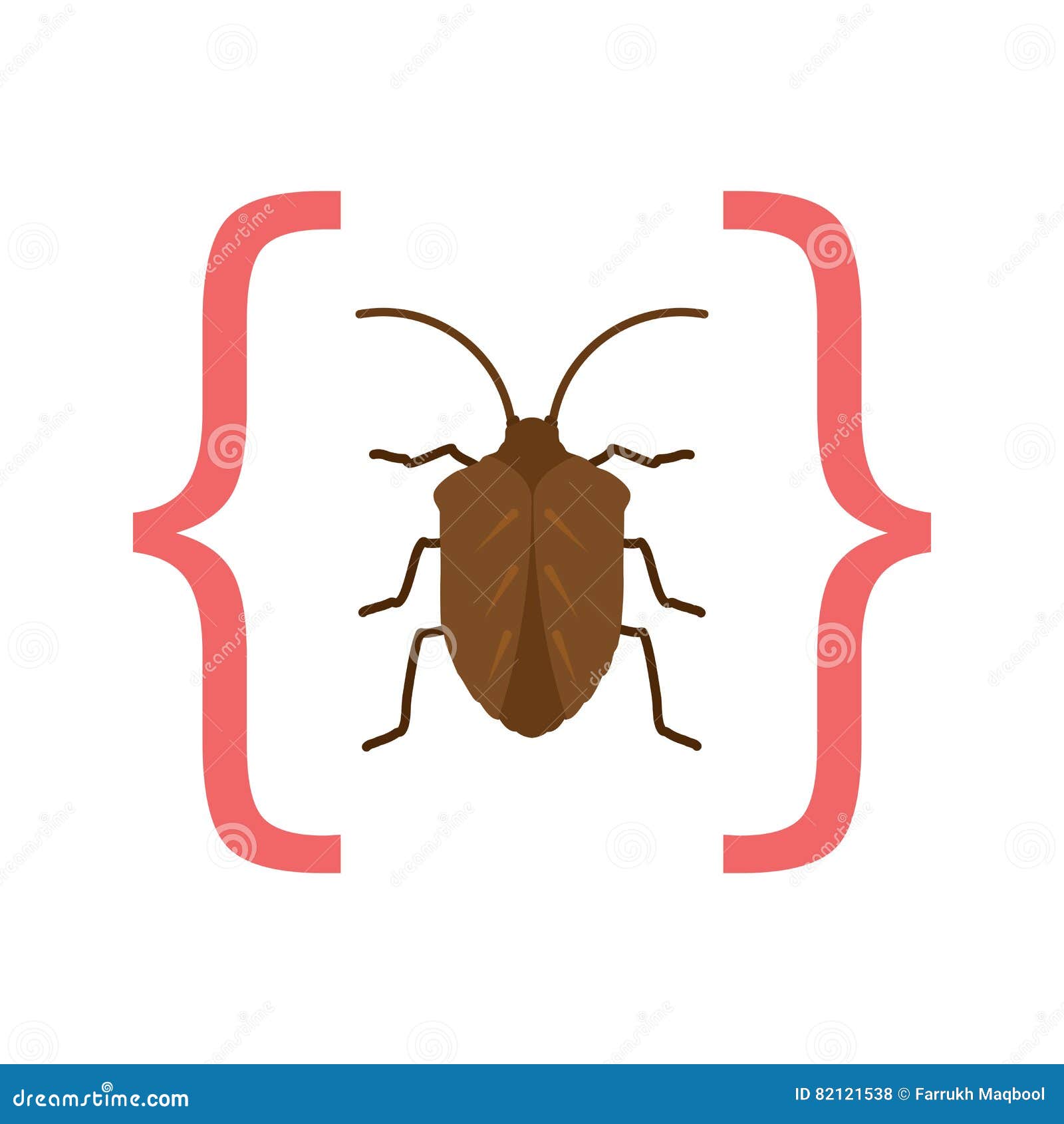 Bug in Code stock illustration. Illustration of development - 82121538
