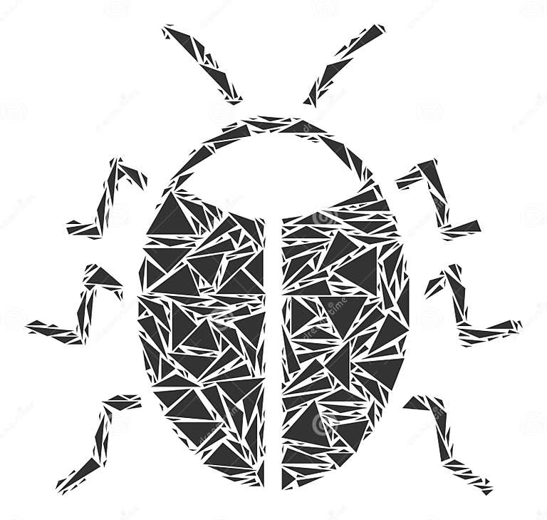 Bug Collage of Triangles stock vector. Illustration of flat - 119923371