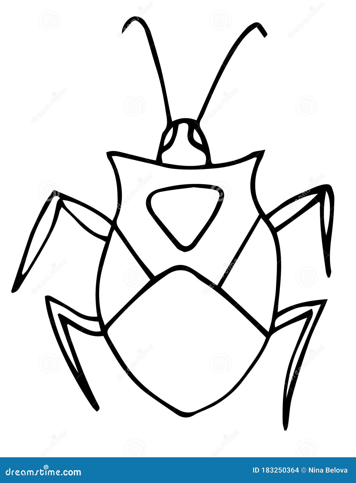 Bug Coloring Page, For Kids, Outline, Vector Picture. Isolated ...