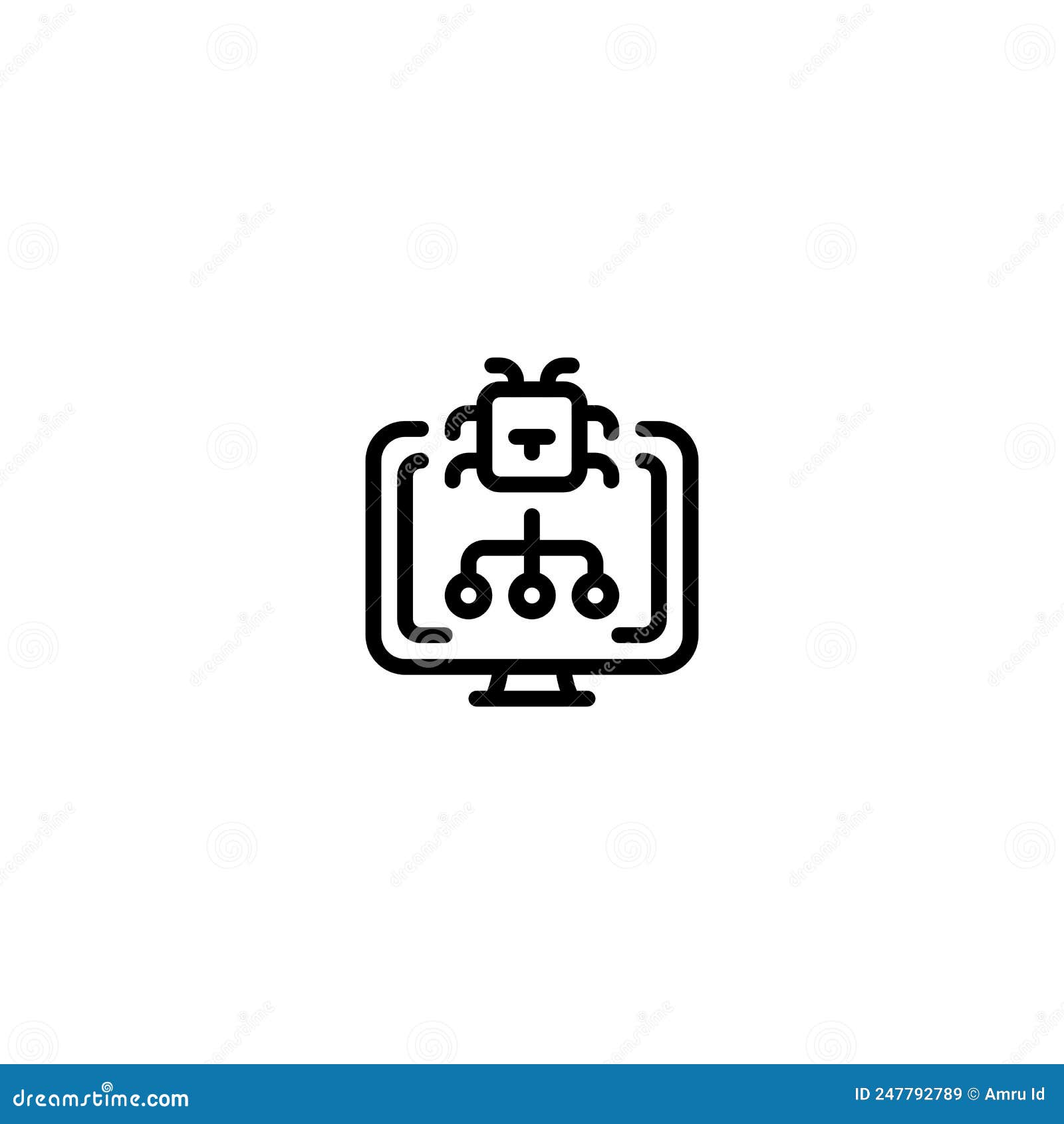 Bug Computer Hack Trojan Outline Icon, Logo, and Illustration Stock ...