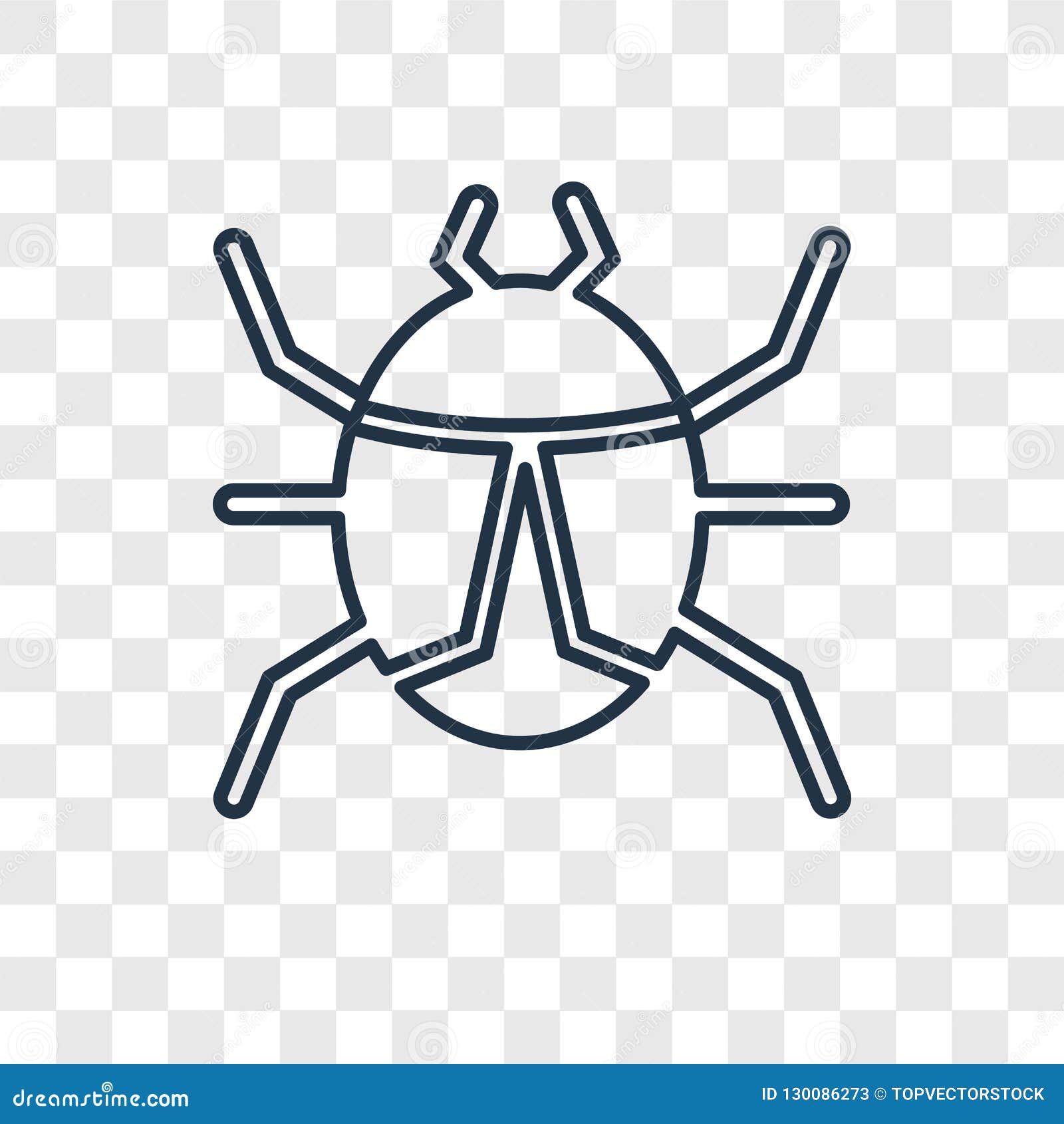 Bug Concept Vector Linear Icon Isolated on Transparent Background, Bug ...