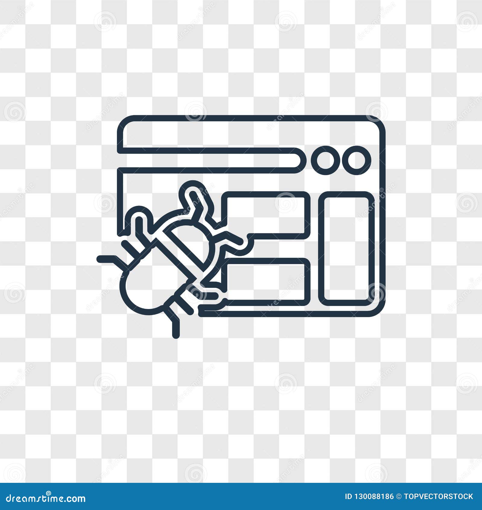 Bug Concept Vector Linear Icon Isolated on Transparent Background, Bug ...