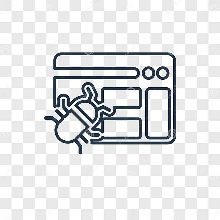 Bug Concept Vector Linear Icon Isolated on Transparent Background, Bug ...