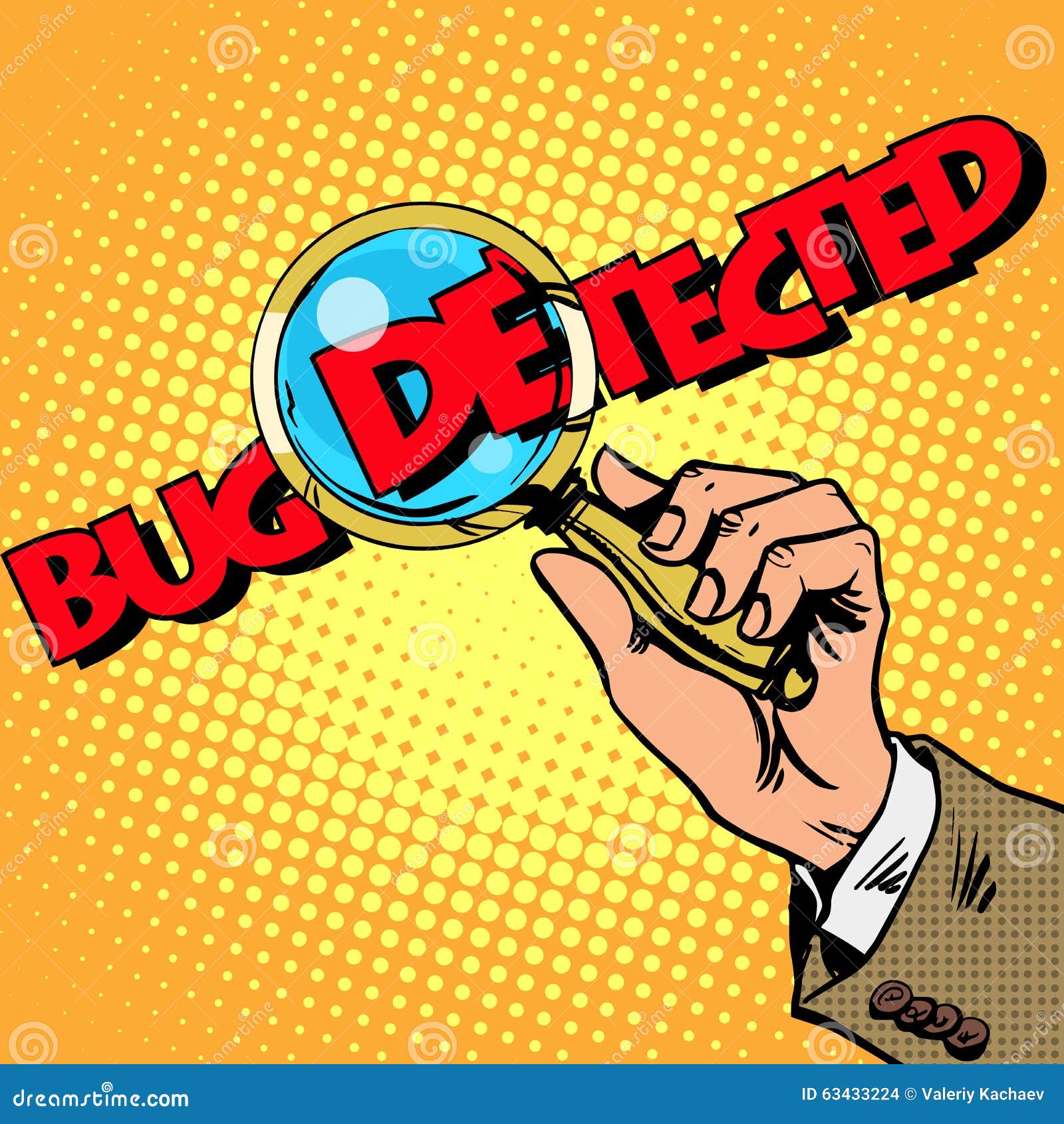 Bug Detected Search and Troubleshooting Stock Vector - Illustration of ...