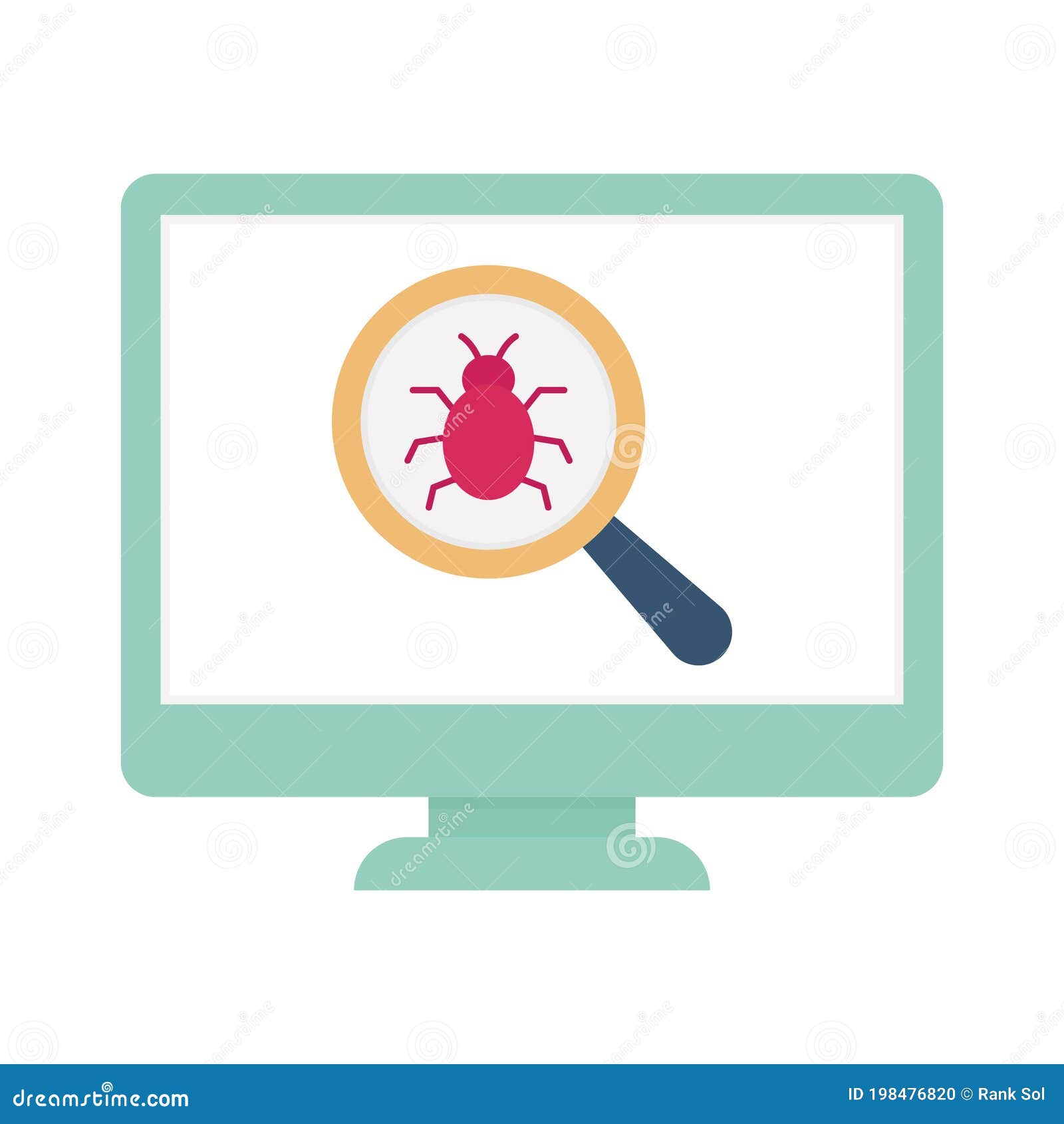 Bug Detection Flat Vector Icon Which Can Easily Modify or Edit Stock ...