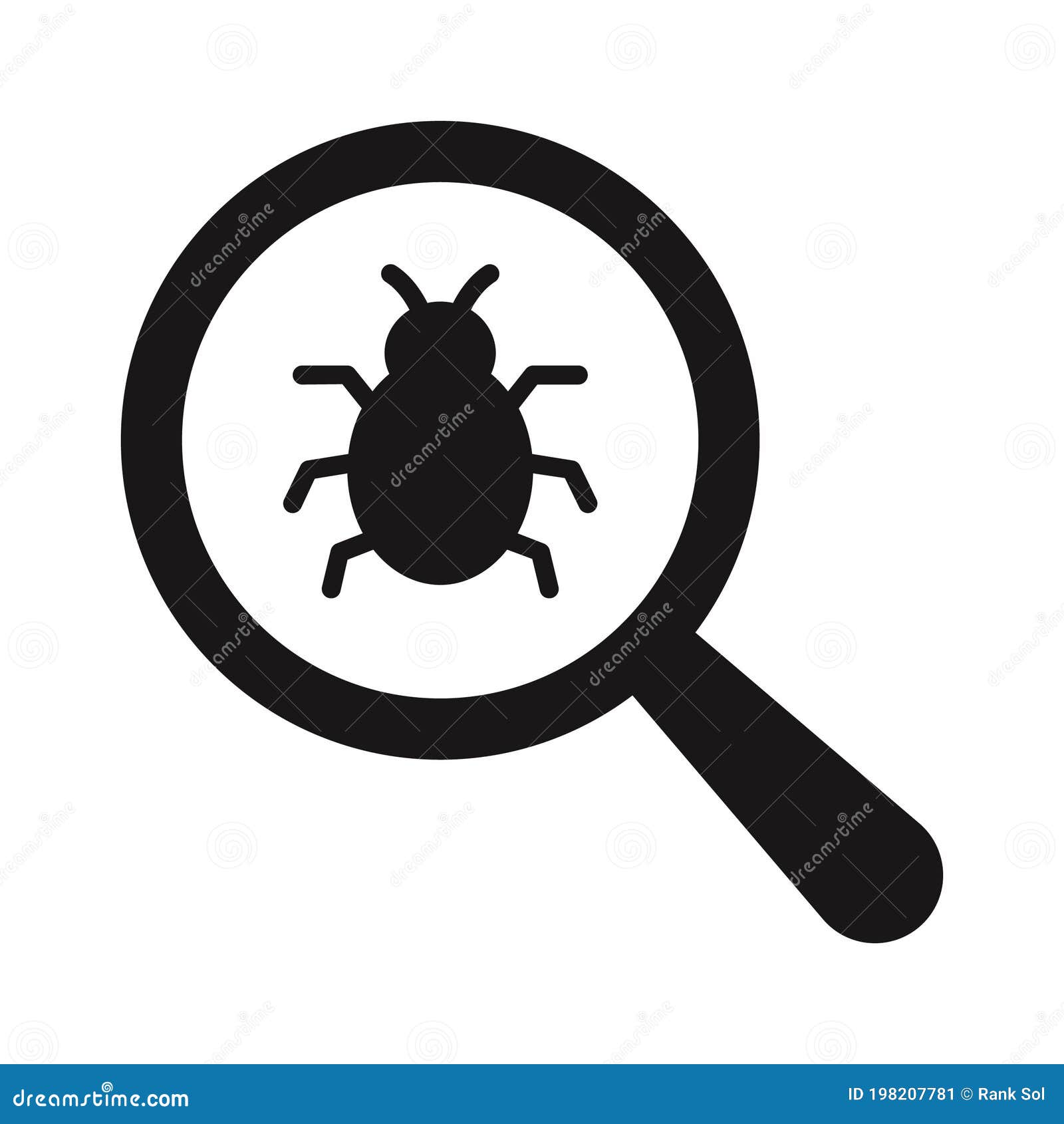 Bug Detection Glyph With Background Vector Icon Which Can Easily Modify Or Edit Stock Vector