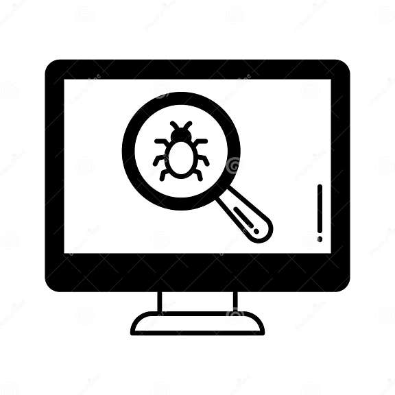 Bug Detection Half Glyph Vector Icon Which Can Easily Modify or Edit ...