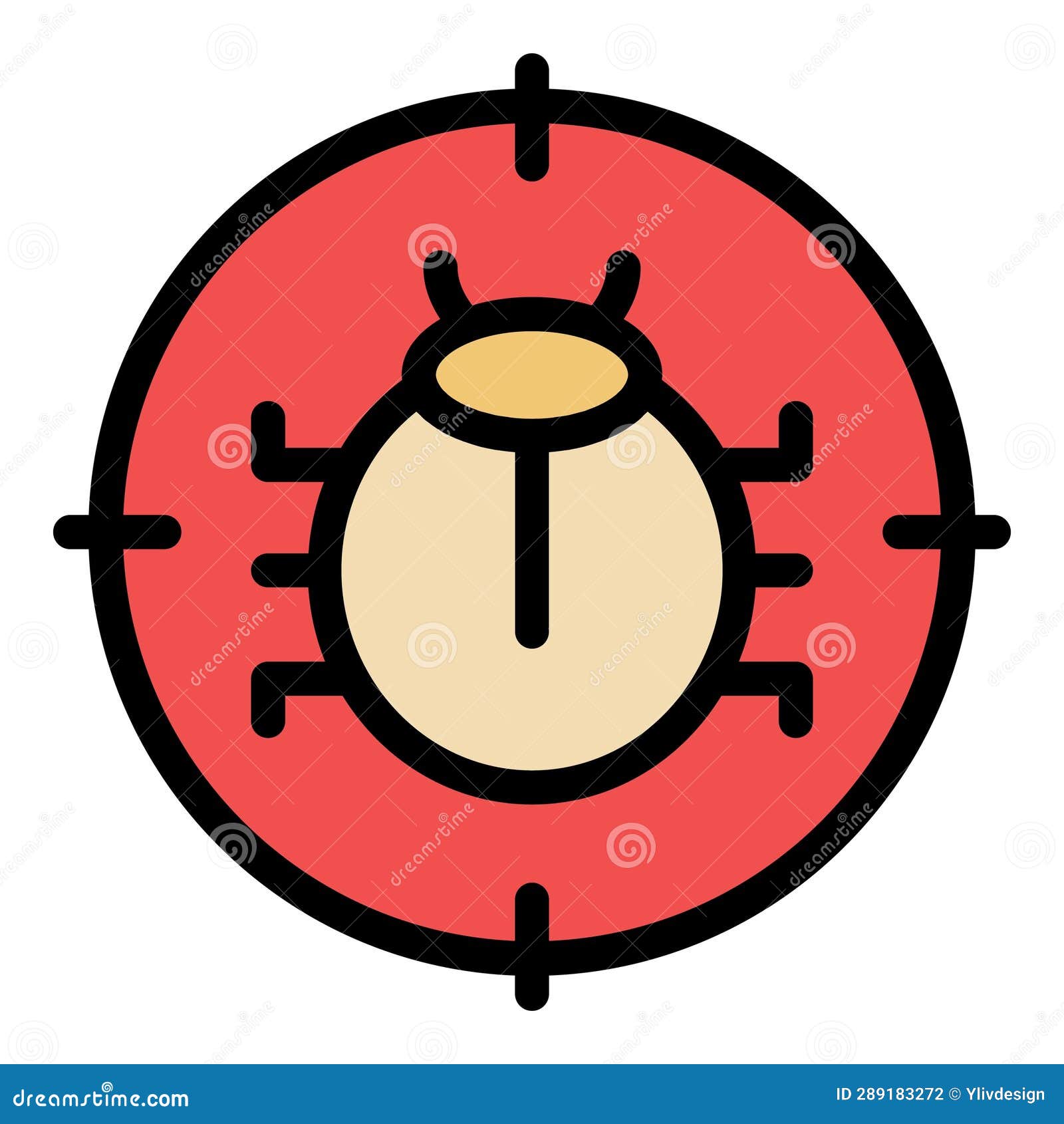 Bug Detection Icon Vector Flat Stock Vector - Illustration of private ...