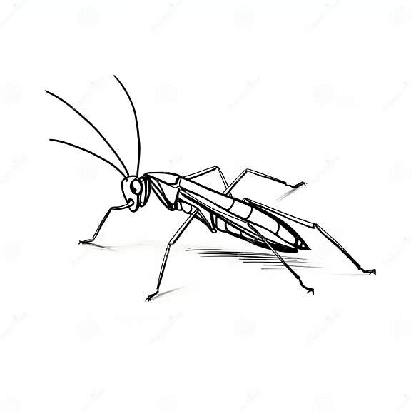 Bug Drawing: Vector Handwriting Ink Sketch with Sharp Perspective ...