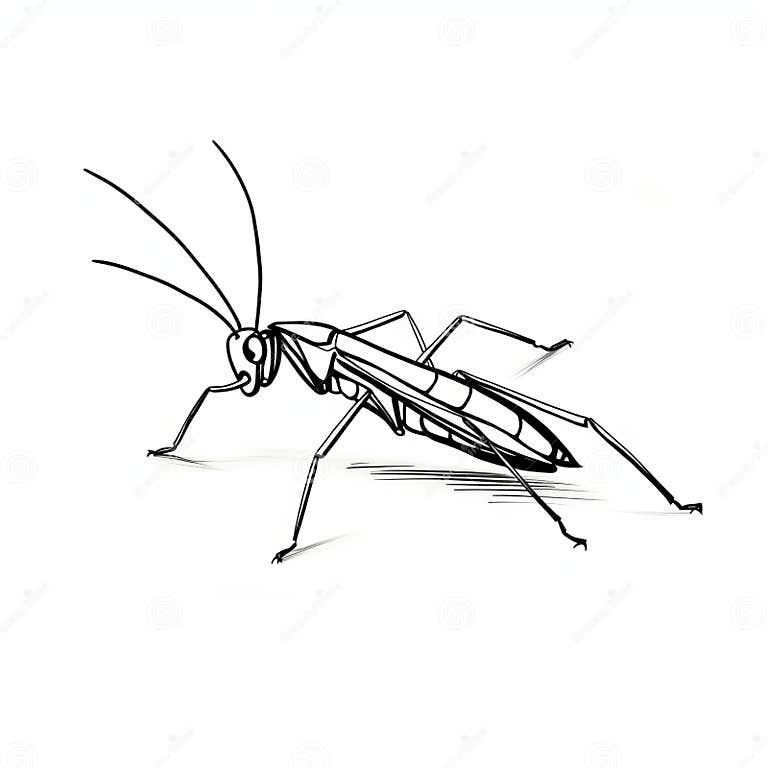 Bug Drawing: Vector Handwriting Ink Sketch with Sharp Perspective ...