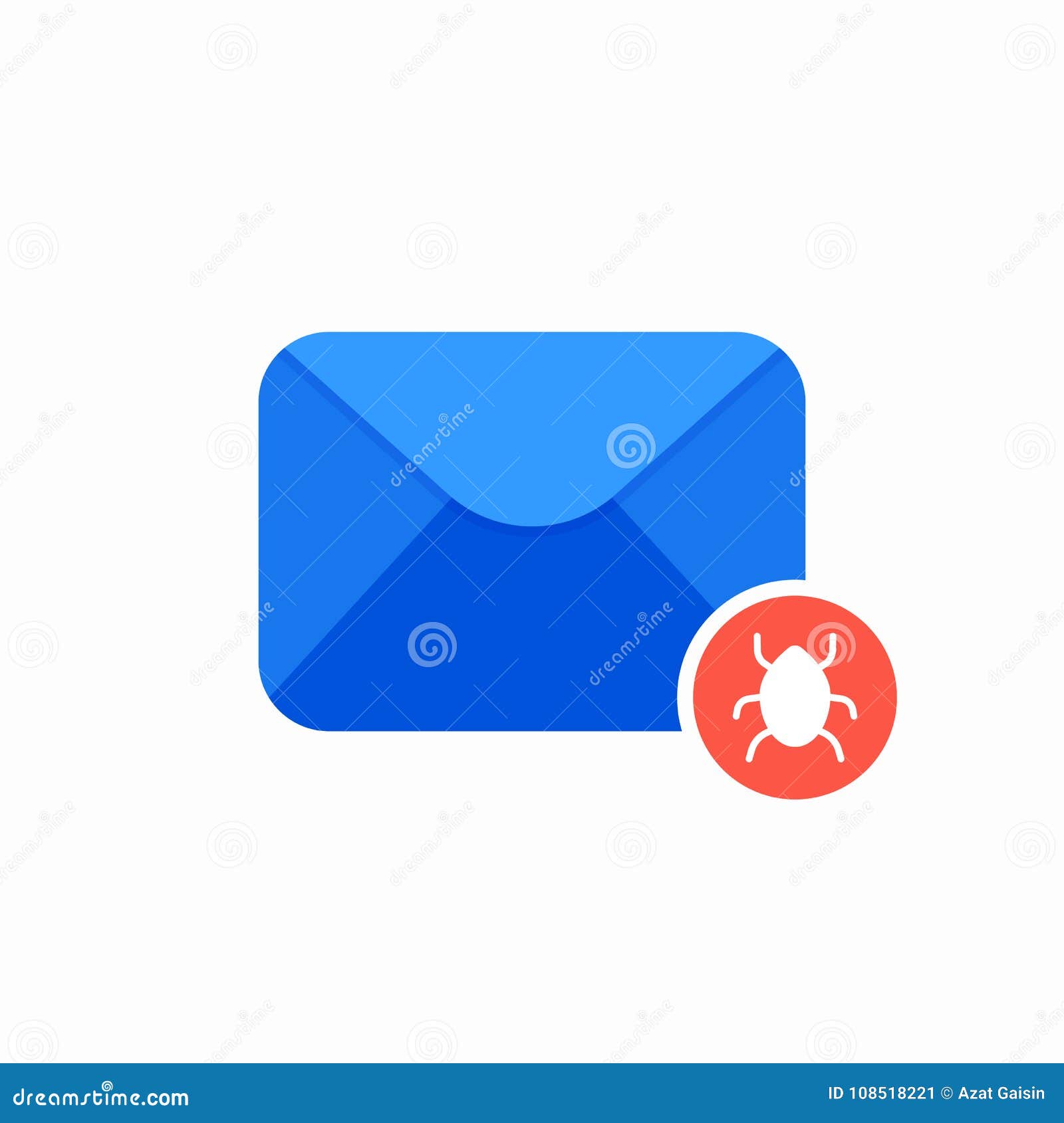 Bug Email Envelope Mail Virus Worm Icon Stock Vector - Illustration of ...